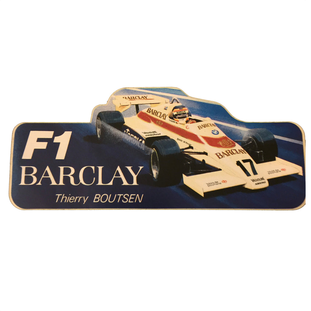 Barclays F1 Thierry Boutsen Arrows Sticker – F1 and Racing Sticker Store